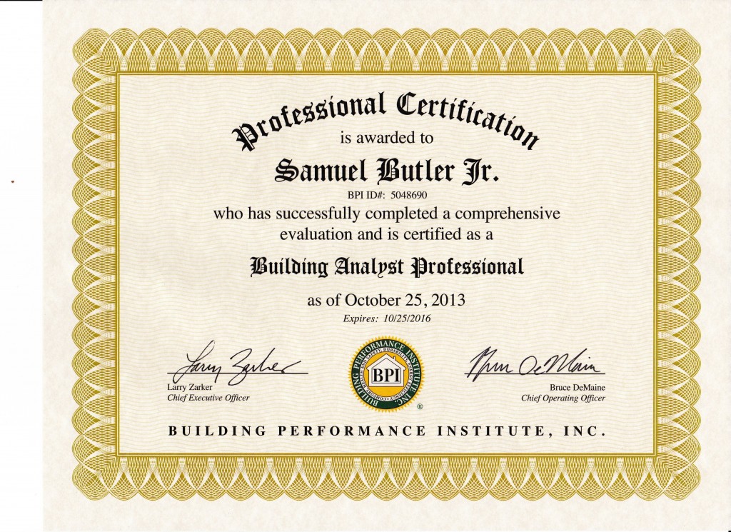 CURRENT CERTIFICATIONS | EcoSolutionsPro.com